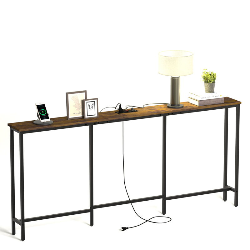 17 Stories Bachand 70.86 Console Table with Power Outlet Reviews Wayfair